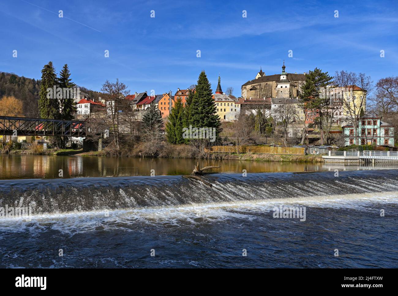 12 April 2022, Czech Republic, Loket: Loket Castle (Czech: Hrad Loket ...