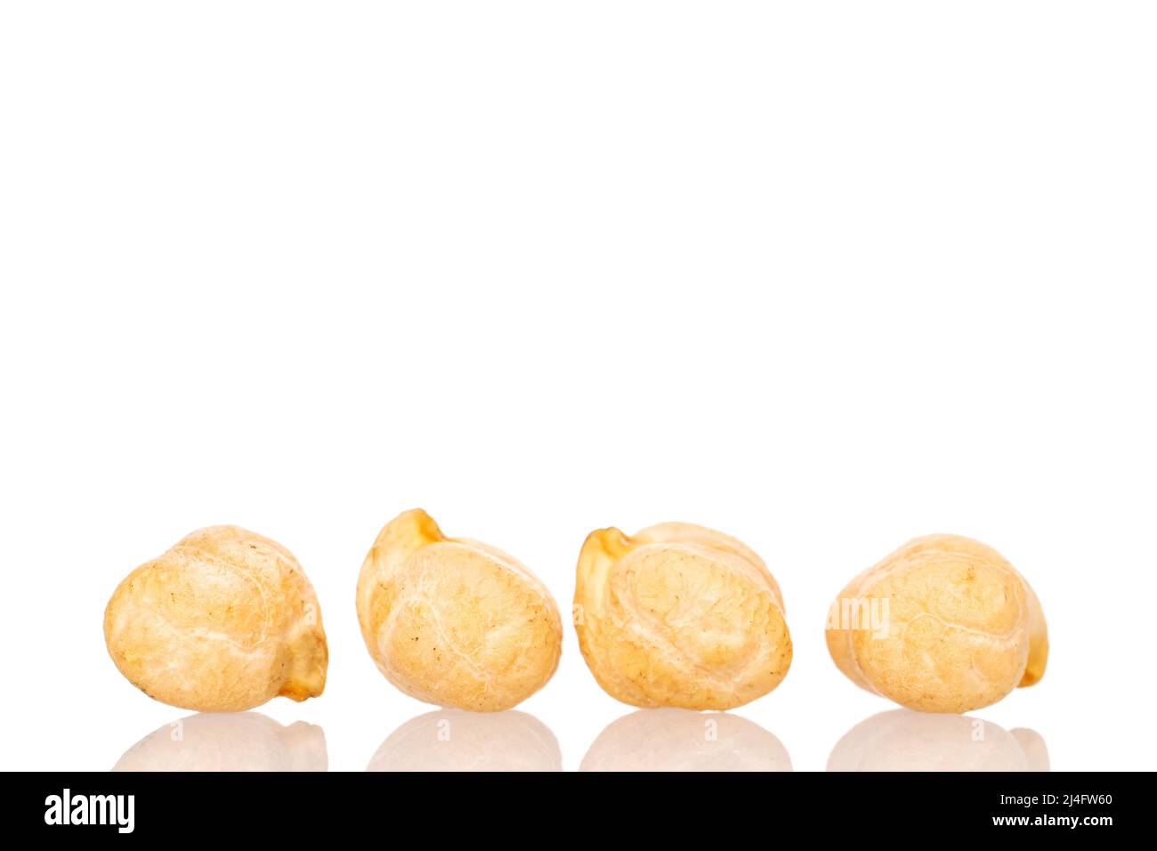 Organic uncooked chickpeas, close-up, isolated on white Stock Photo - Alamy