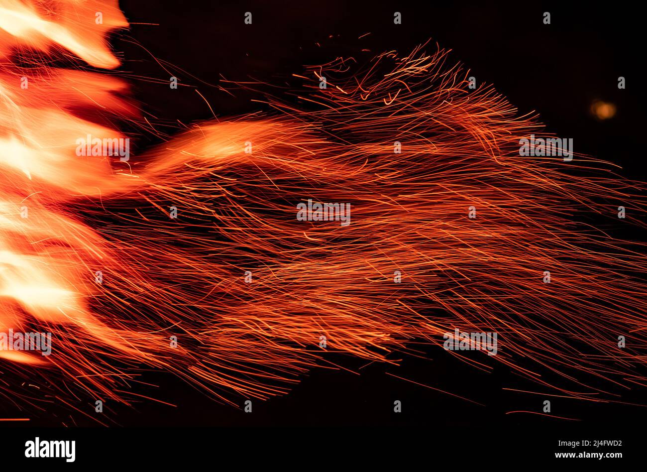 Campfire flame isolated on black background Stock Photo - Alamy