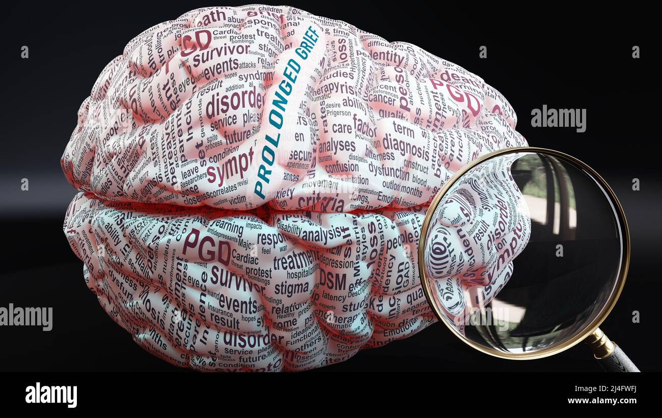 Prolonged grief in human brain, a concept showing hundreds of crucial ...