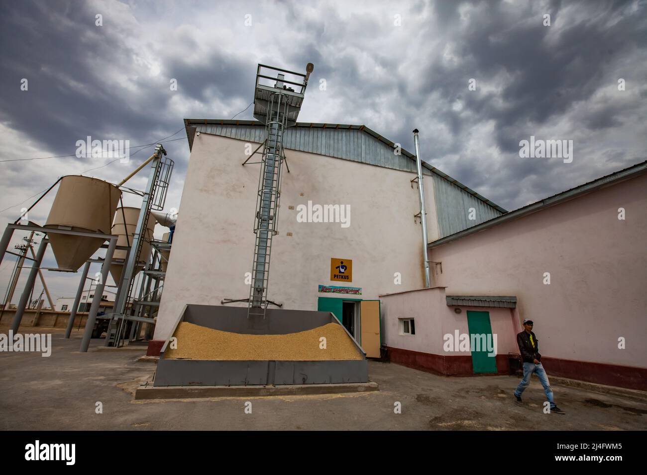 Kyzylorda Province, Kazakhstan - May 01, 2019. Rice processing plant ...