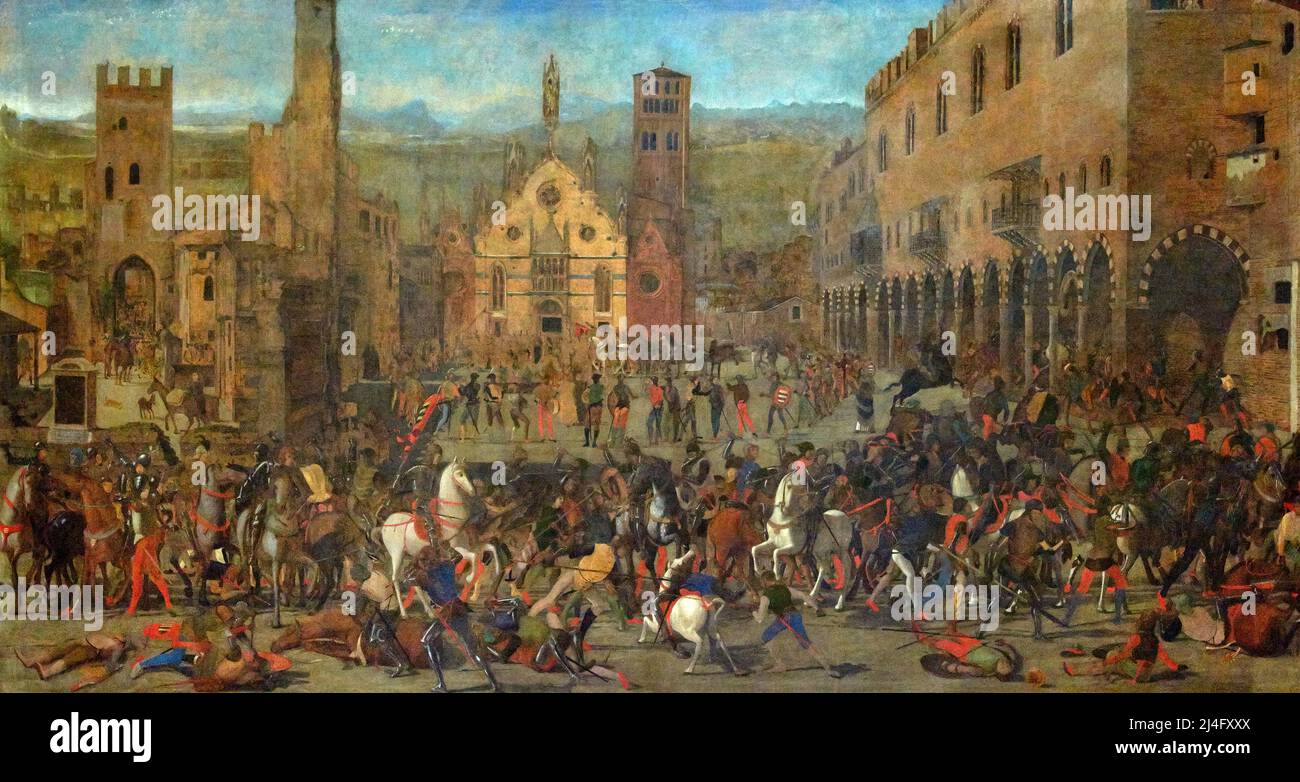 La Battaglia coi Bonacolsi - Domenico Morone - 1494 - Mantova, Palazzo ...