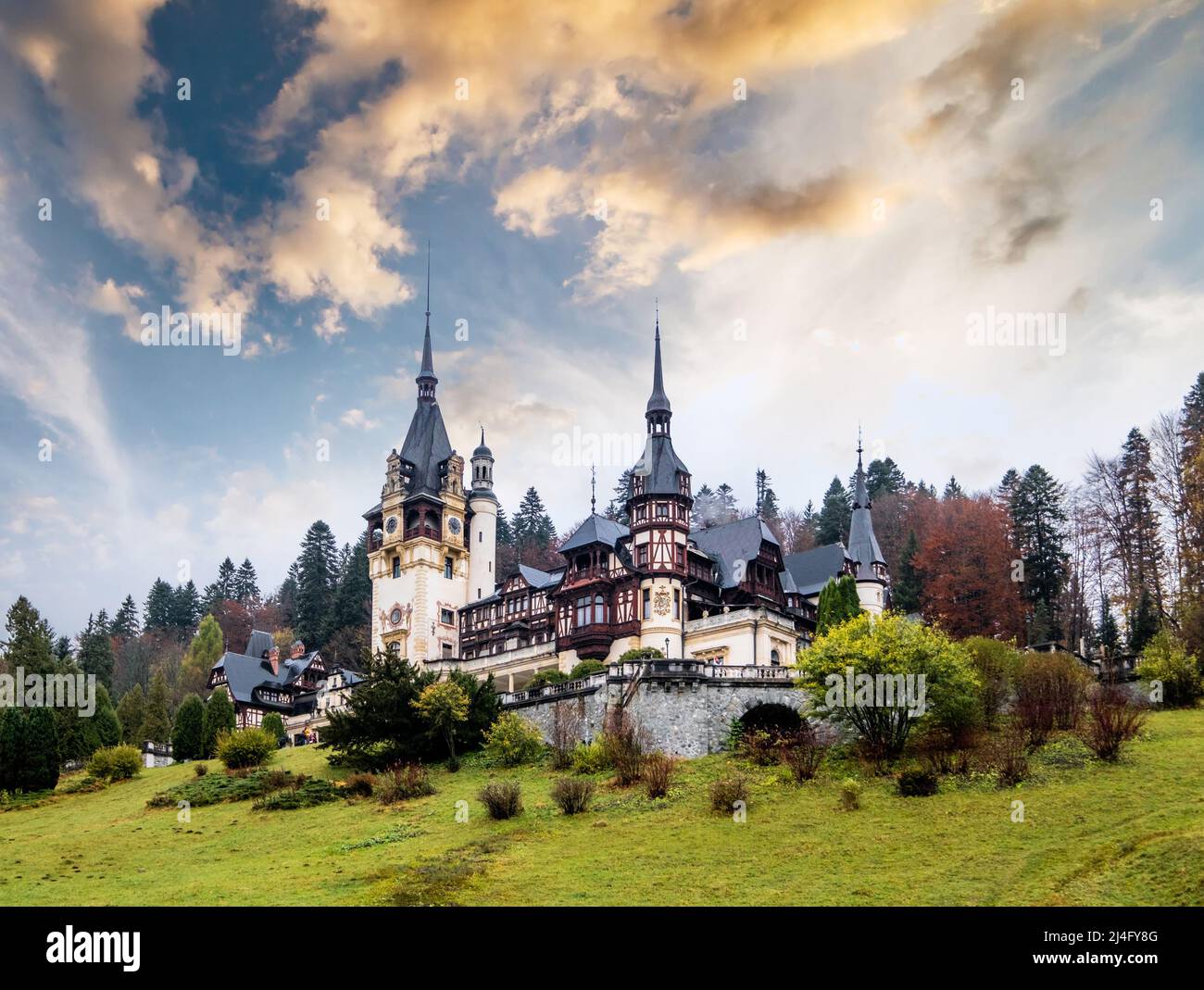 Front of Peles Castle Stock Photo - Alamy