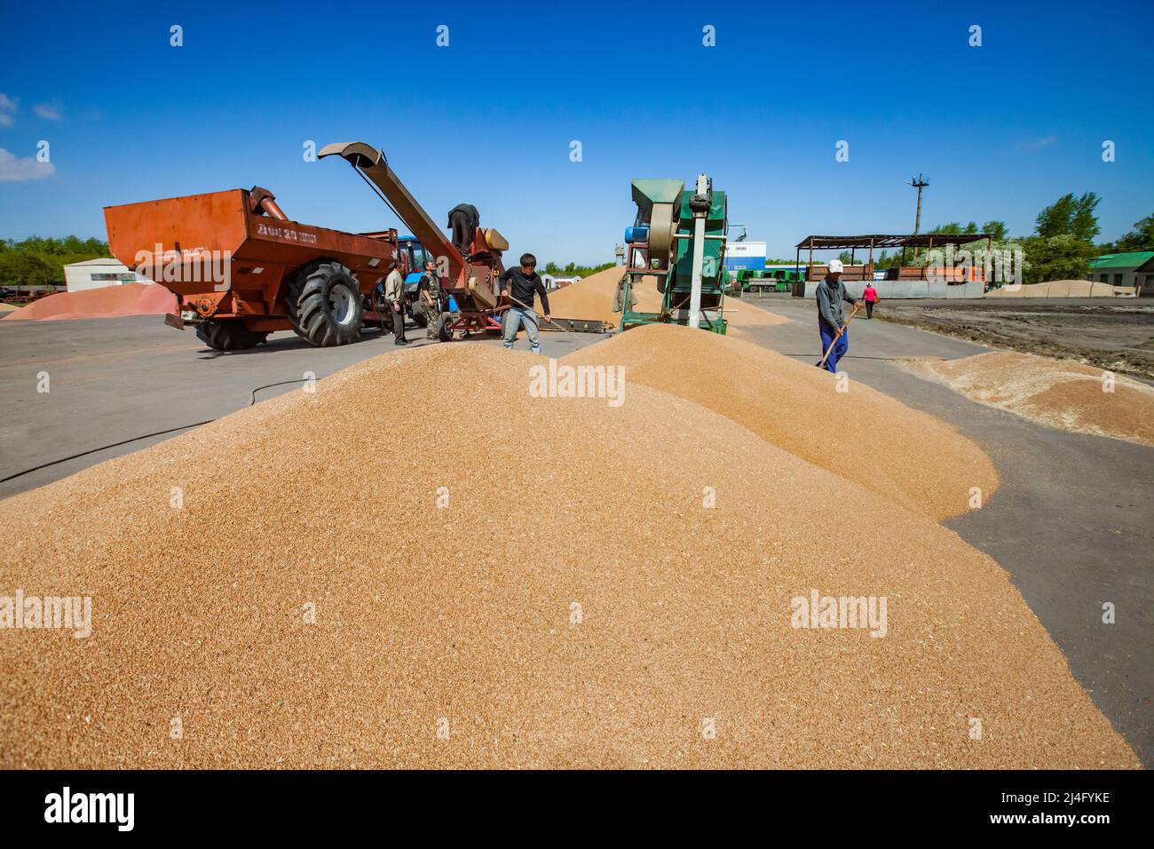 North Kazakhstan Province, Kazakhstan - May 12, 2012: Spring sowing ...