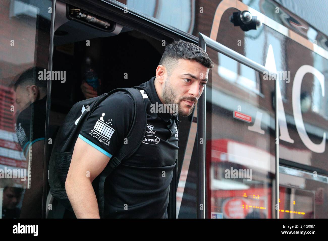 Jake Connor #1 of Hull FC arrives at The Sewell Group Craven Park ...