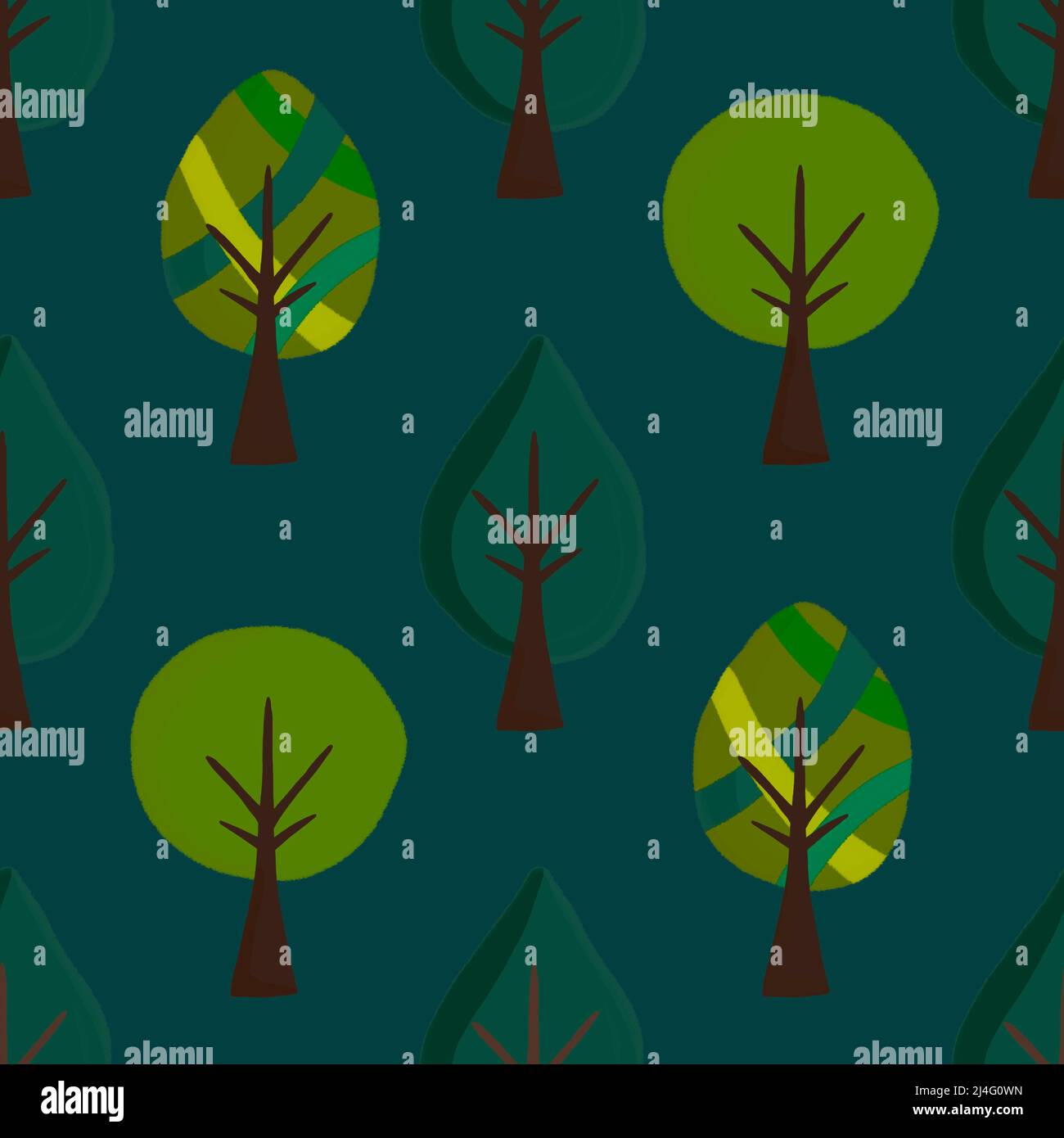Floral seamless trees pattern for fabrics and textiles and packaging ...