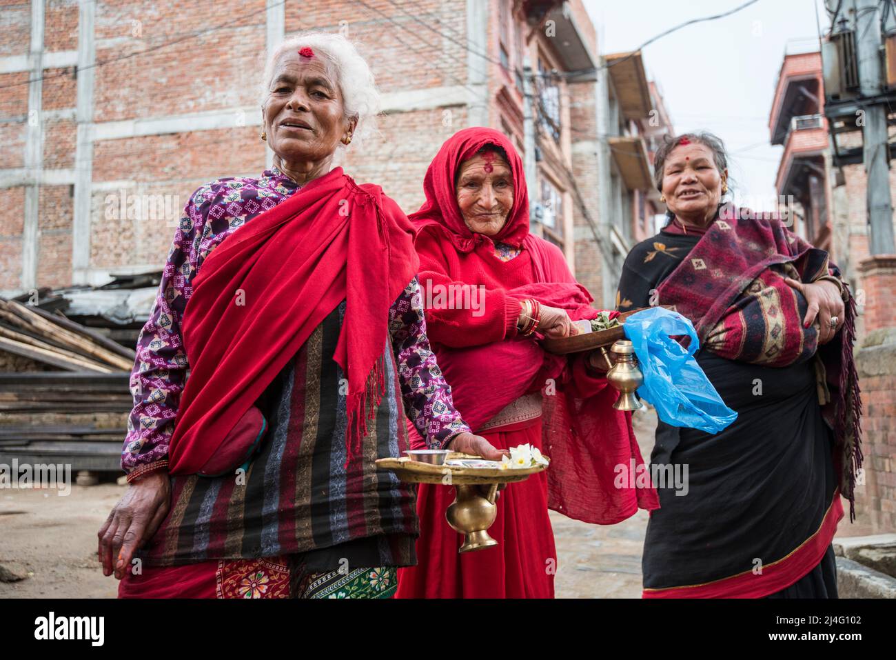 Kathmandu, Nepal- April 20,2019 : Hindus perform a religious ritual by ...