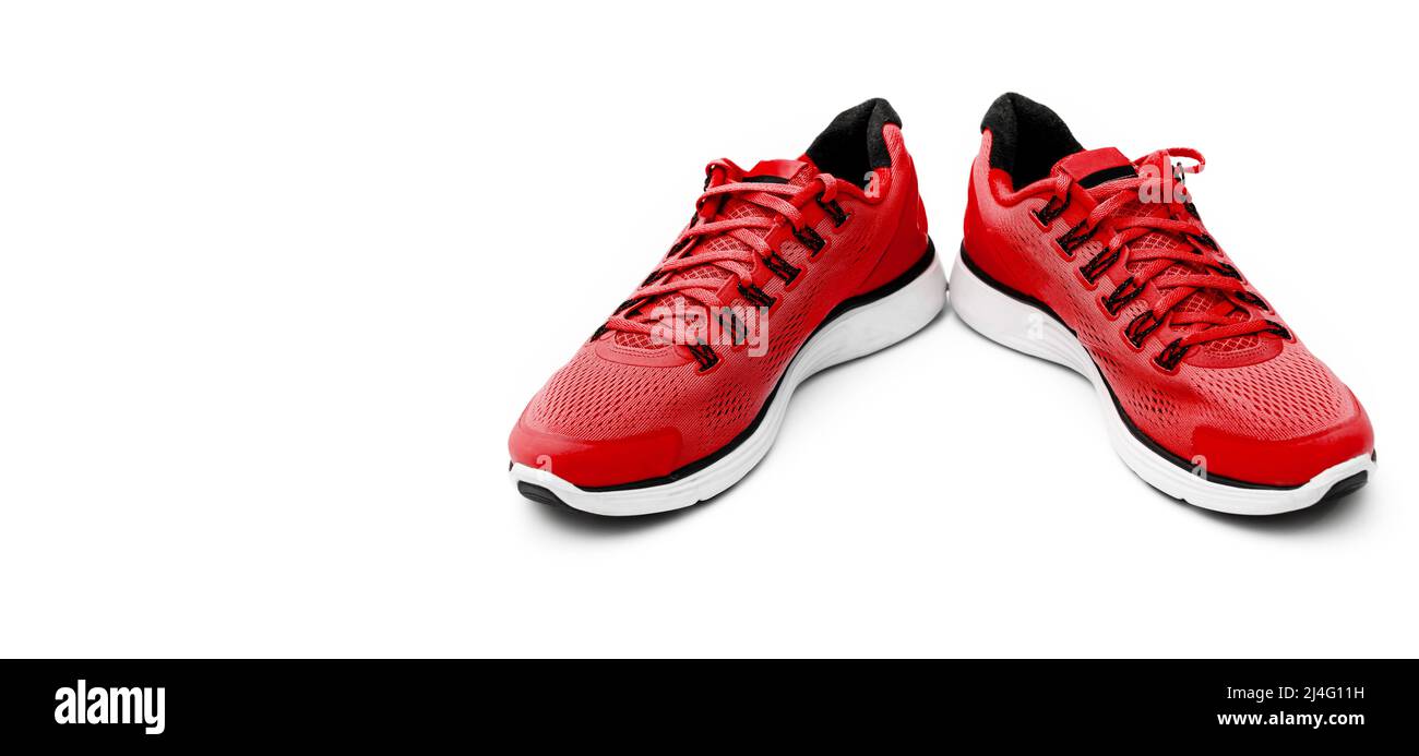 Red running shoes Stock Photo - Alamy