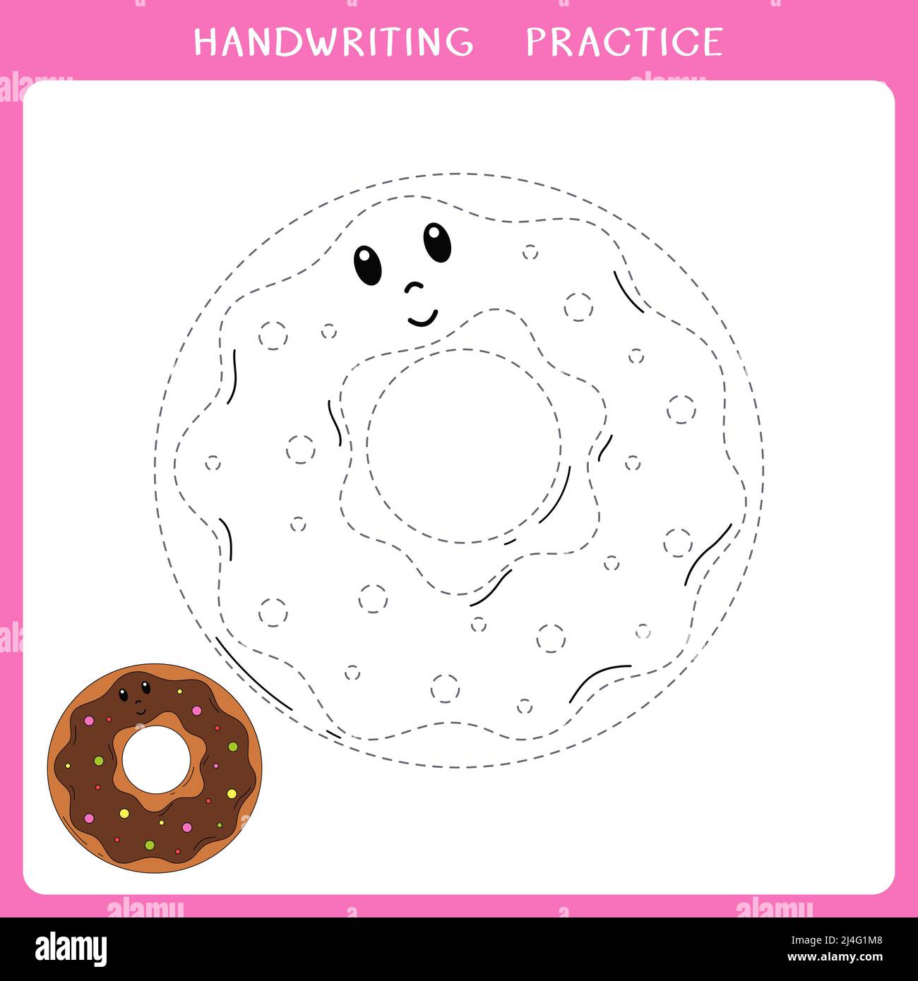 Cute glazed donut for coloring book Stock Photo - Alamy