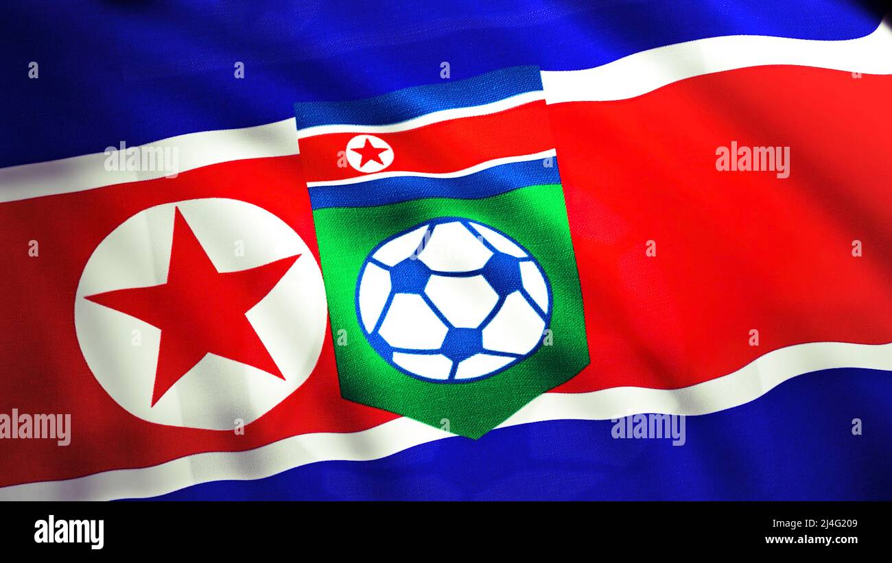 3D flag with sign of national football team. Motion. Waving flag with ...