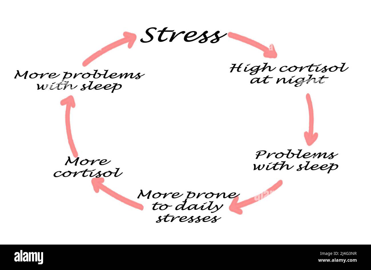Cycle of sleep disruption and stress Stock Photo - Alamy