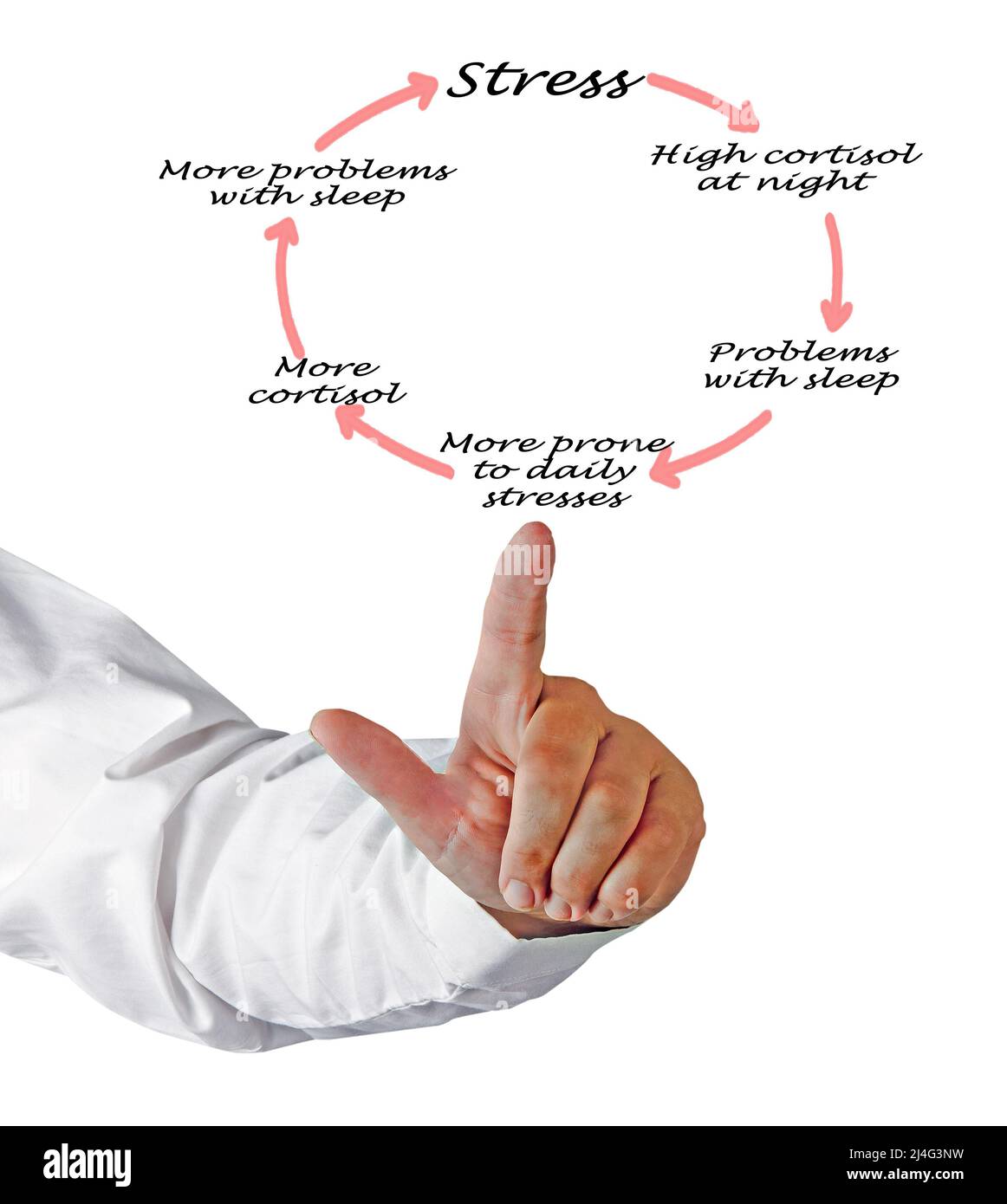 Cycle of sleep disruption and stress Stock Photo - Alamy