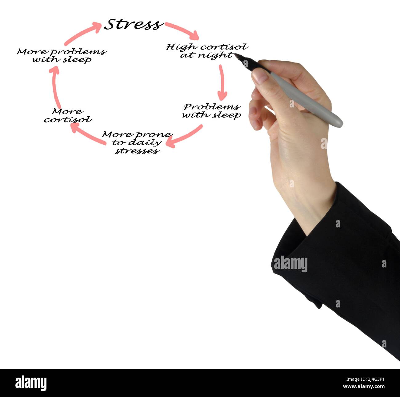 Cycle of sleep disruption and stress Stock Photo - Alamy