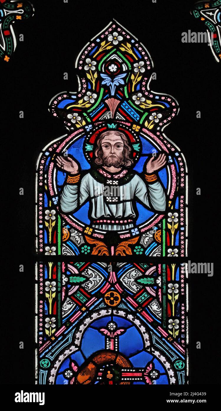 A stained glass window by Frederick Preedy depicting the ...