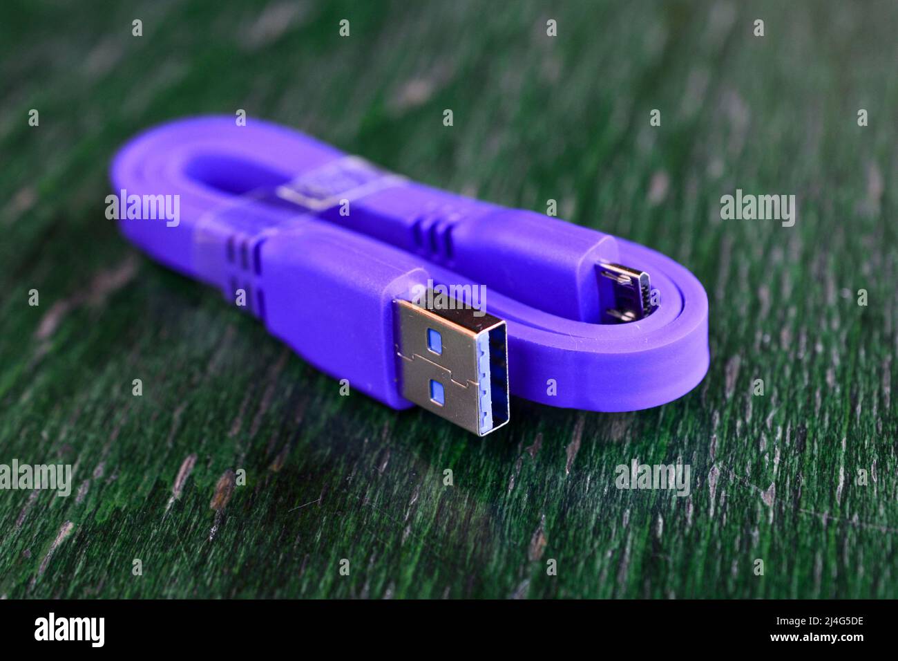new usb 3 purple cable, image of a Stock Photo - Alamy