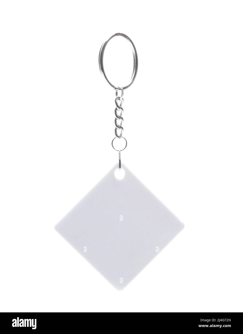 White square key holder with ring Stock Photo - Alamy