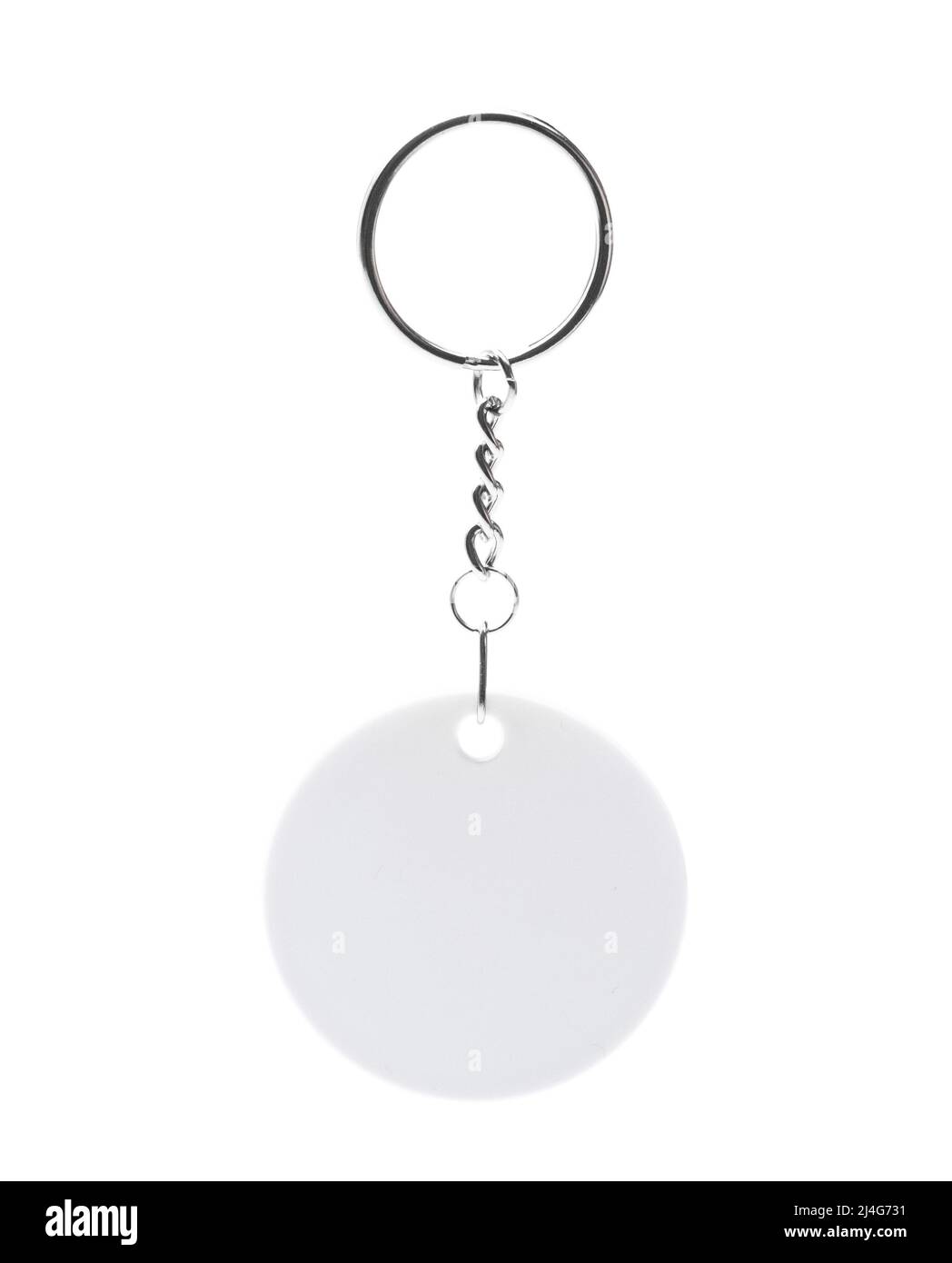 Round white trinket with metal ring Stock Photo - Alamy