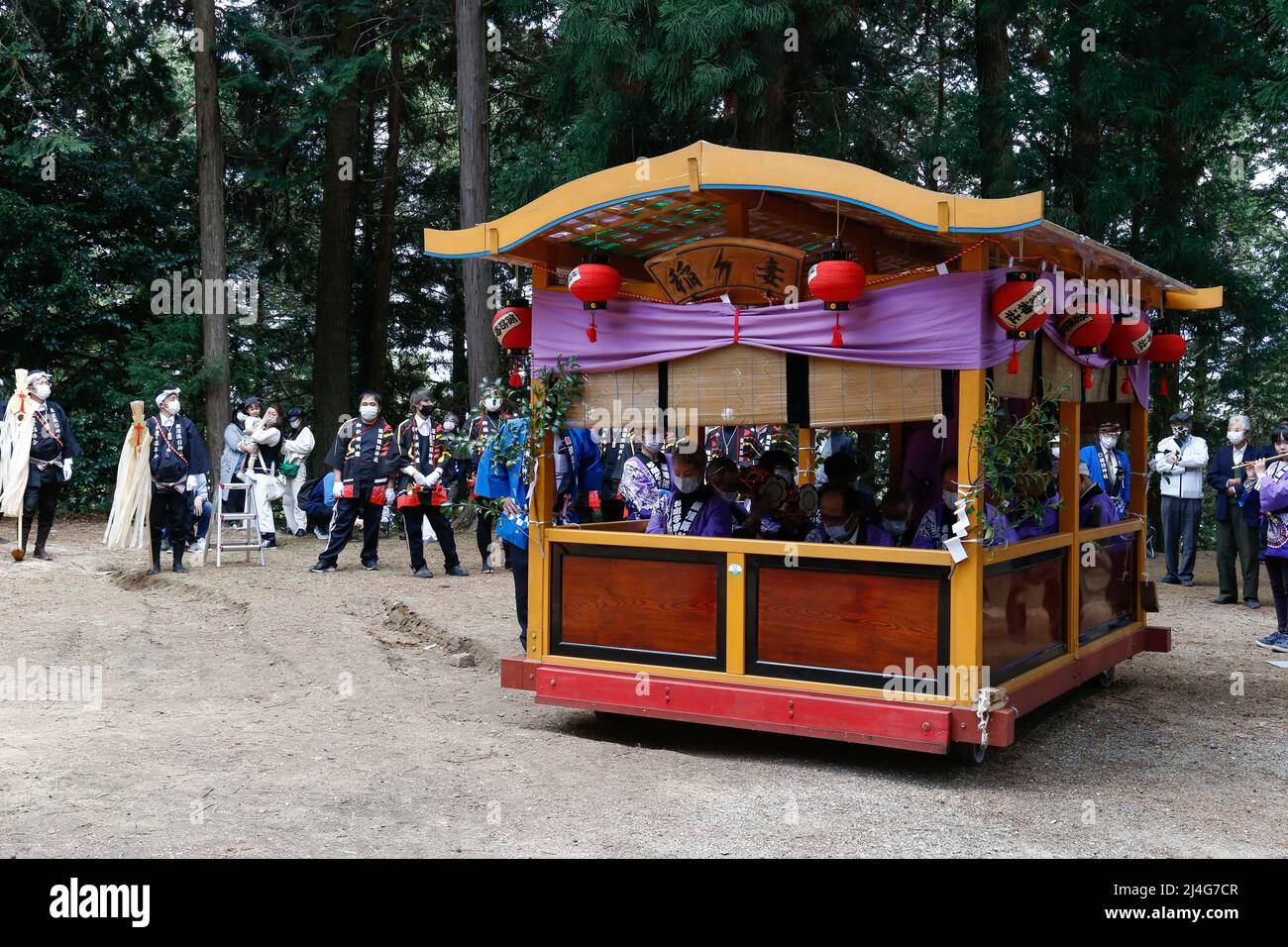 iida, nagano, japan, 2022/09/04 , musicians who accompany the event ...