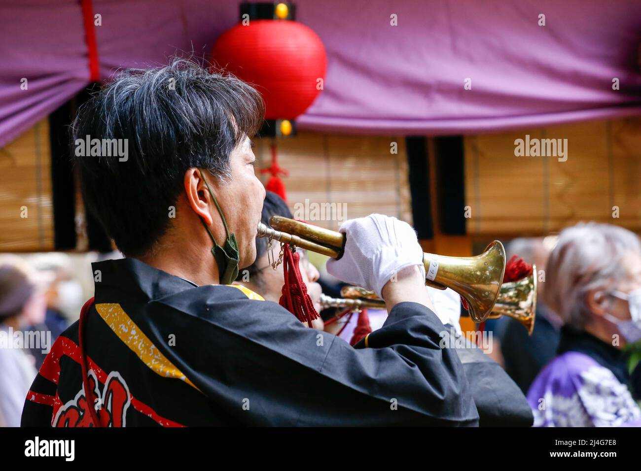 iida, nagano, japan, 2022/09/04 , musicians who accompany the event ...