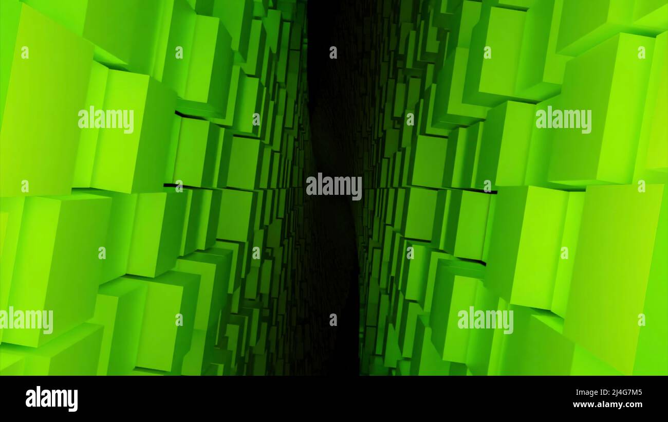 Virtual space between walls. Design. Dark chasm between bright walls ...