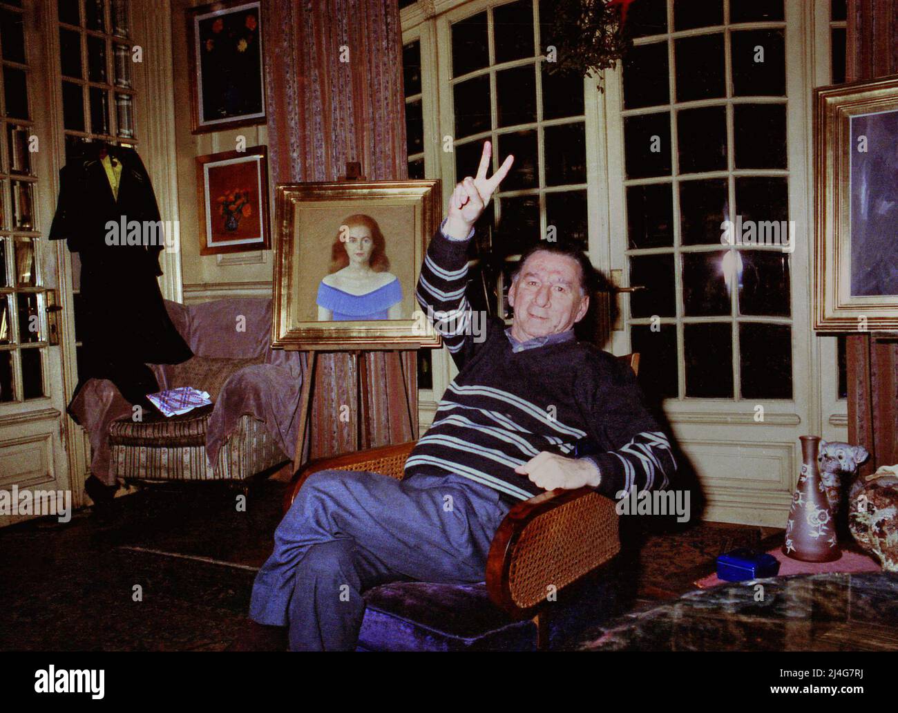 Romanian musician Ion Voicu at his house, approx. 1980 Stock Photo - Alamy