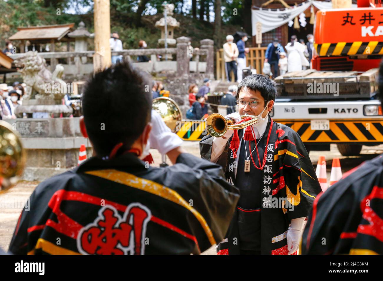 iida, nagano, japan, 2022/09/04 , musicians who accompany the event ...