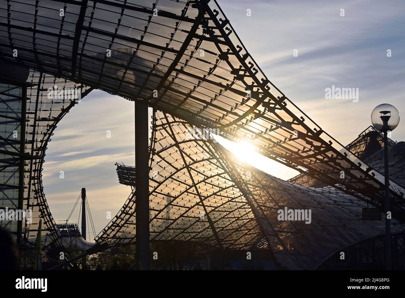 Munich, Deutschland. 14th Apr, 2022. Tent roof in the Olympic Park in ...