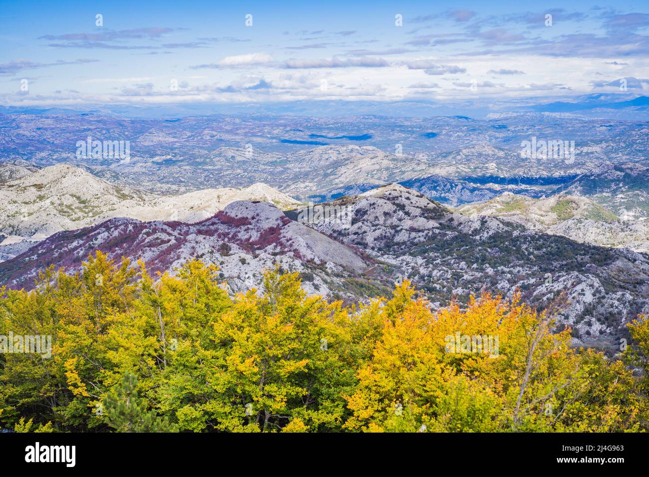 Summer mountain landscape at national park Lovcen, Montenegro. Sunny ...