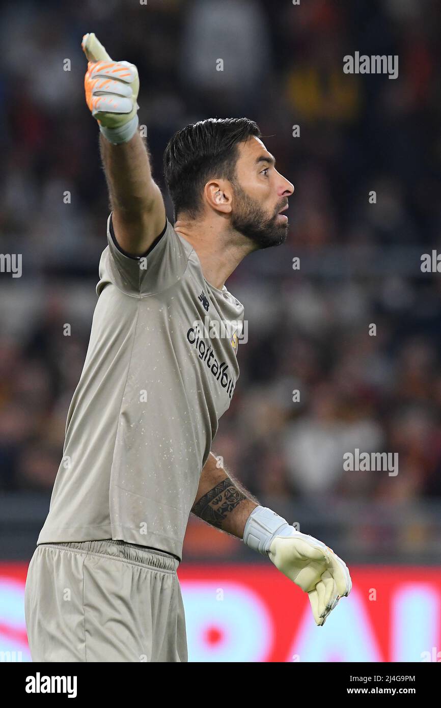 Rome, Italy , 14th April , 2022 Pictured left to right, Rui Patrício of ...