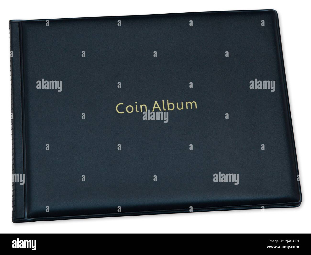 Coin Album for Coins and Banknote Money Collection over white Stock ...