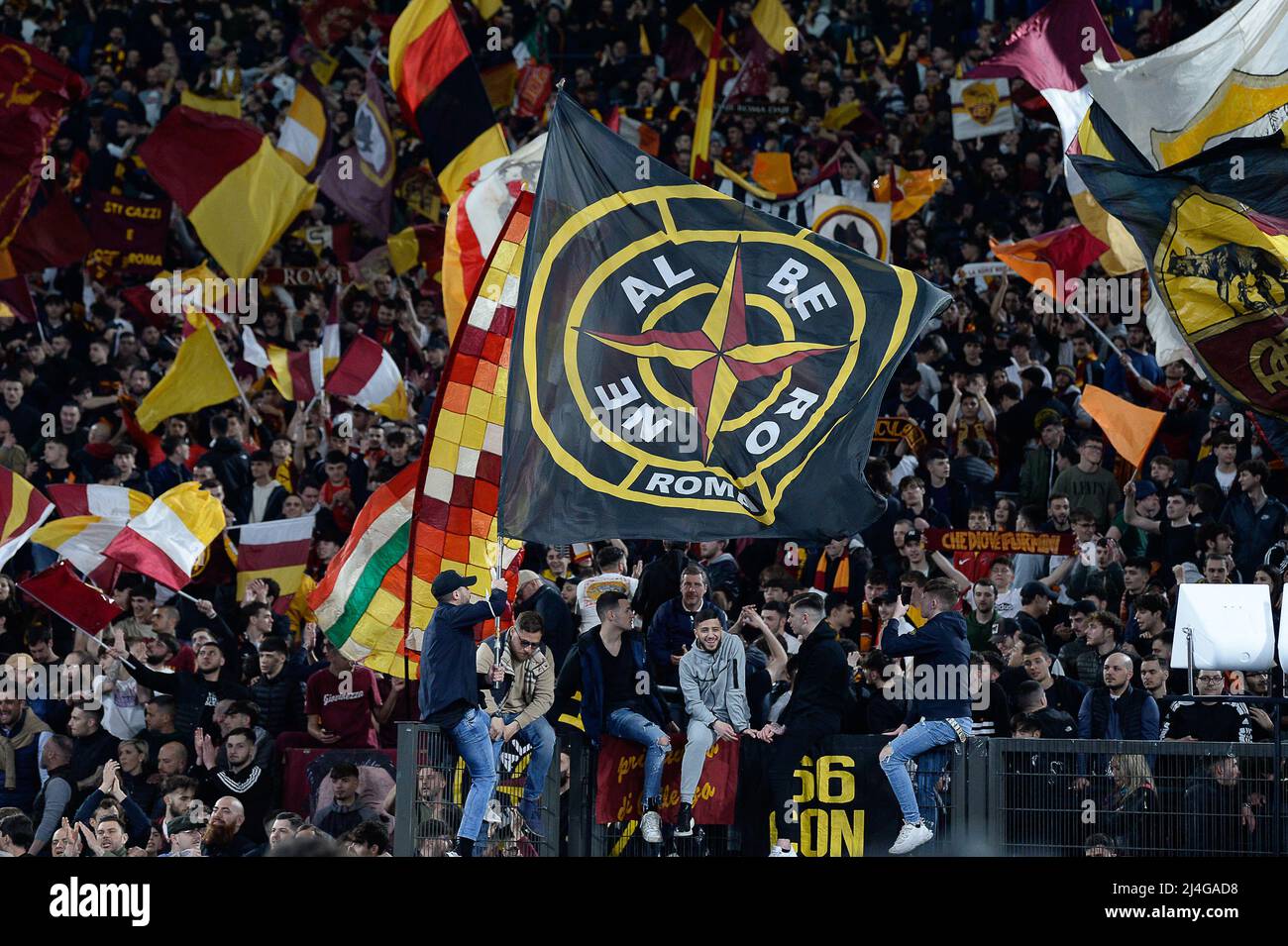 Roma’s supporters during football Uefa Europa Conference League Match ...
