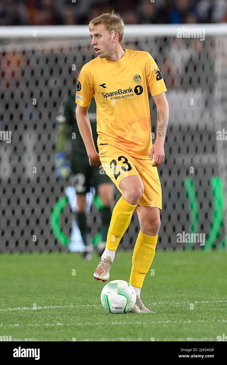 Rome, Italy. 14th Apr, 2022. Elias Kristoffersen Hage of FK Bodo Glimt ...