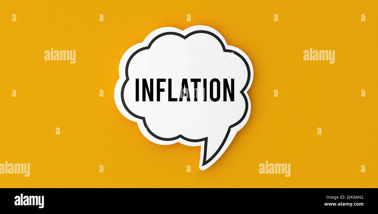 speech bubble and inflation Stock Photo - Alamy