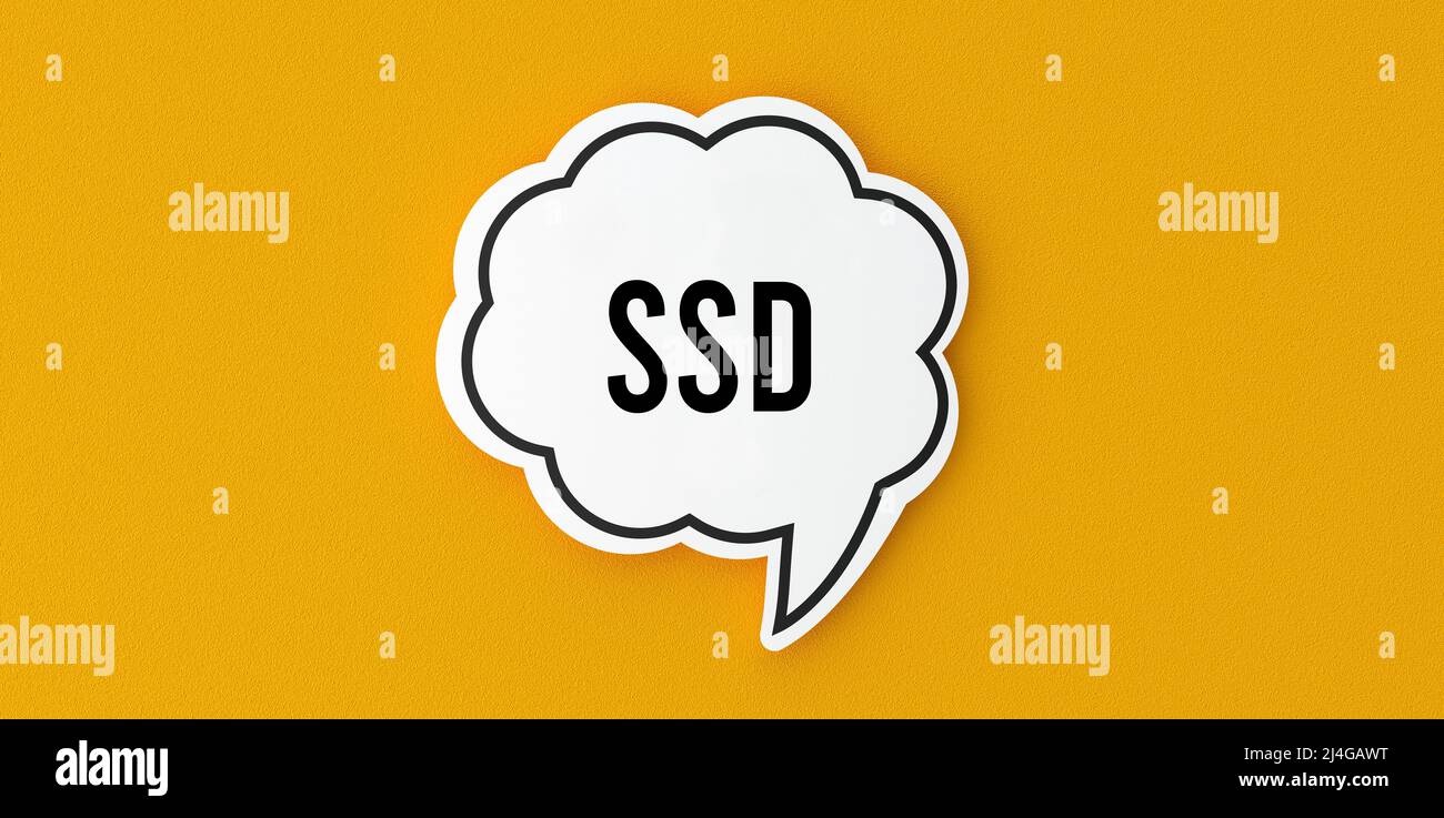 speech bubble and ssd Stock Photo - Alamy