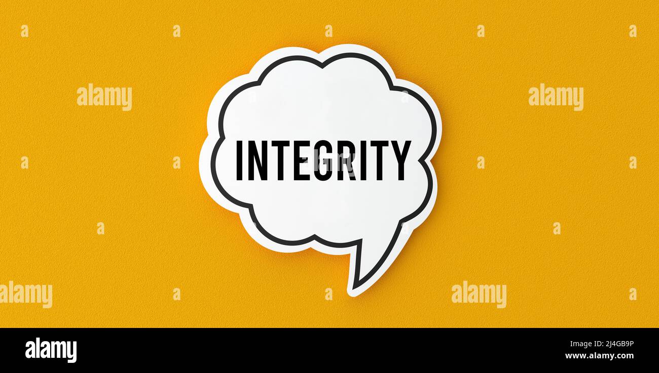 speech bubble and integrity Stock Photo - Alamy