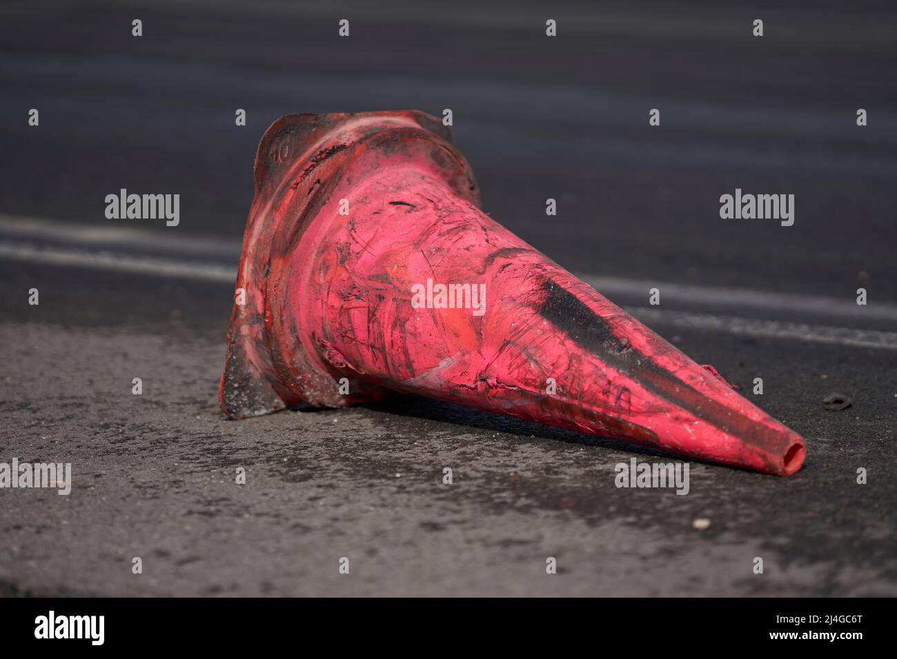 traffic cone on the road Stock Photo - Alamy