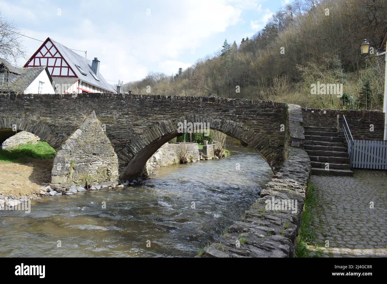 Elz in Monreal, half timbered houses and lots of history Stock Photo ...