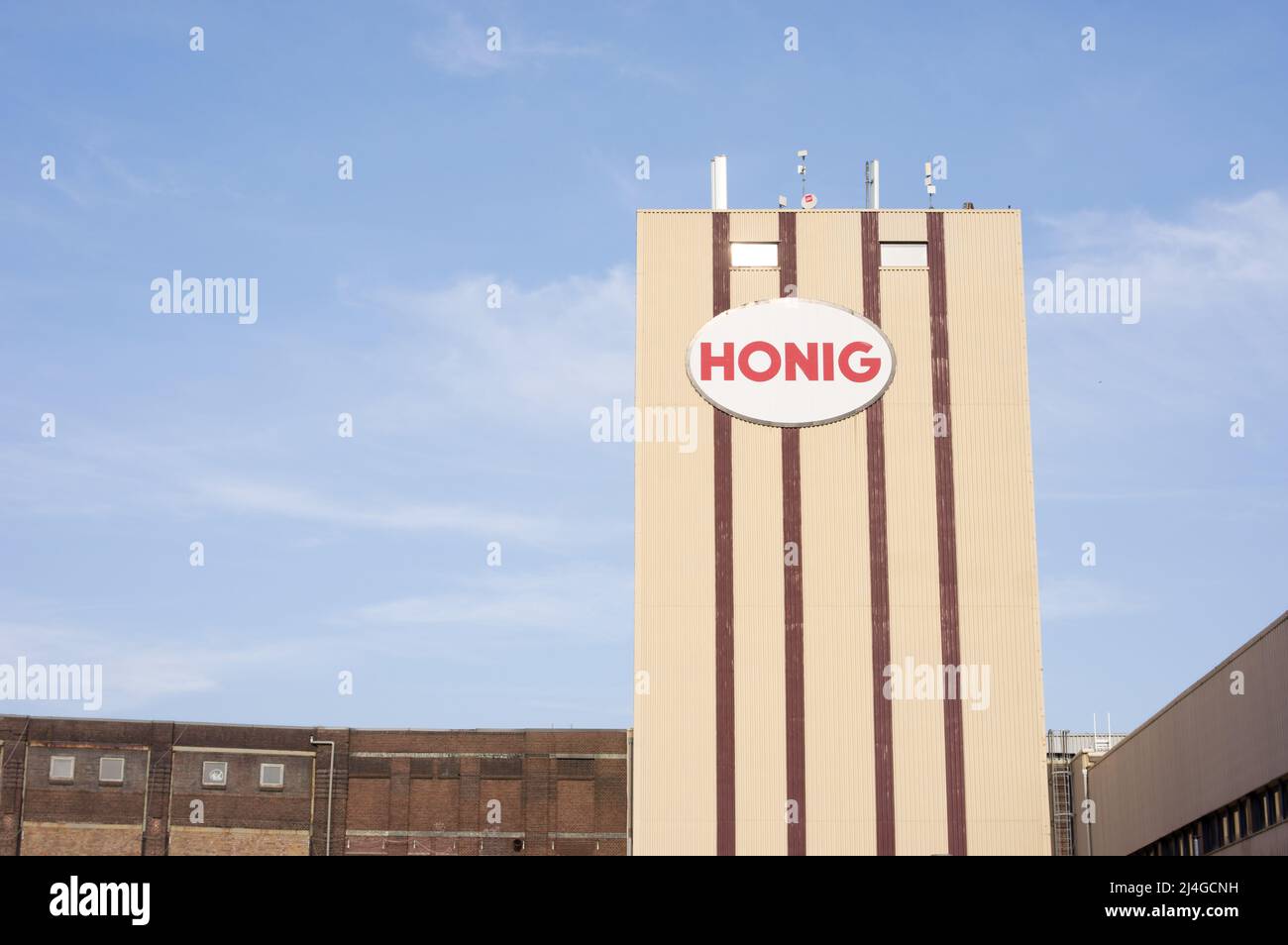 Nijmegen, Netherlands - March 13, 2022: Tower of a Honig factory. Honig ...
