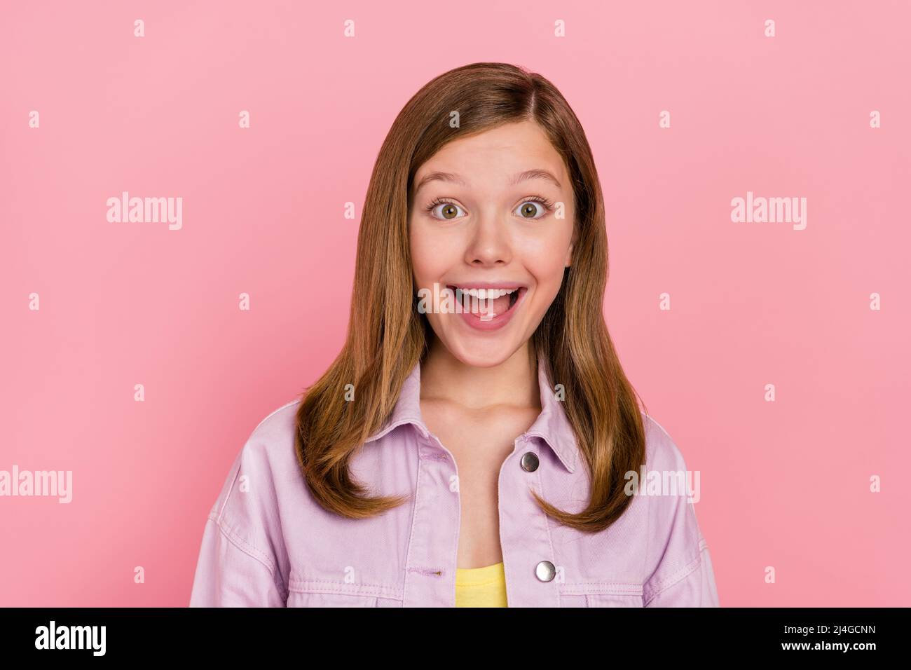 Photo of youth excited teenage girl face reaction discount information ...