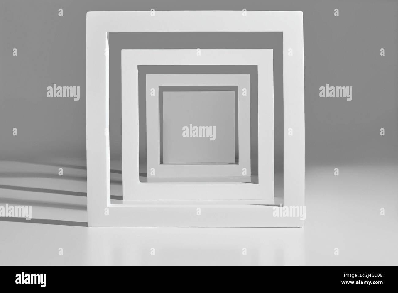 Showcase layout of square frames of different sizes on gray background ...