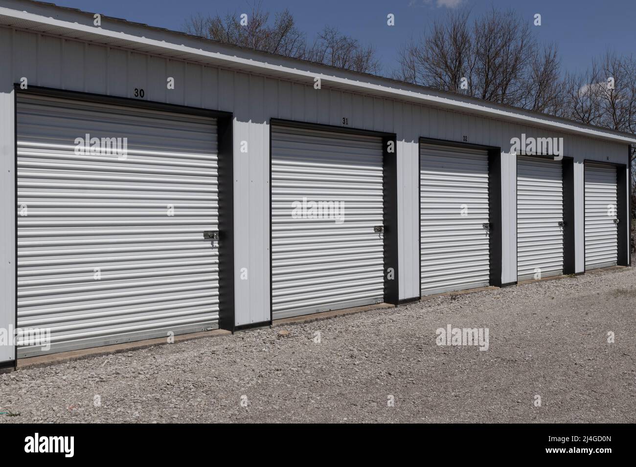 Self storage and mini storage garage units Stock Photo - Alamy