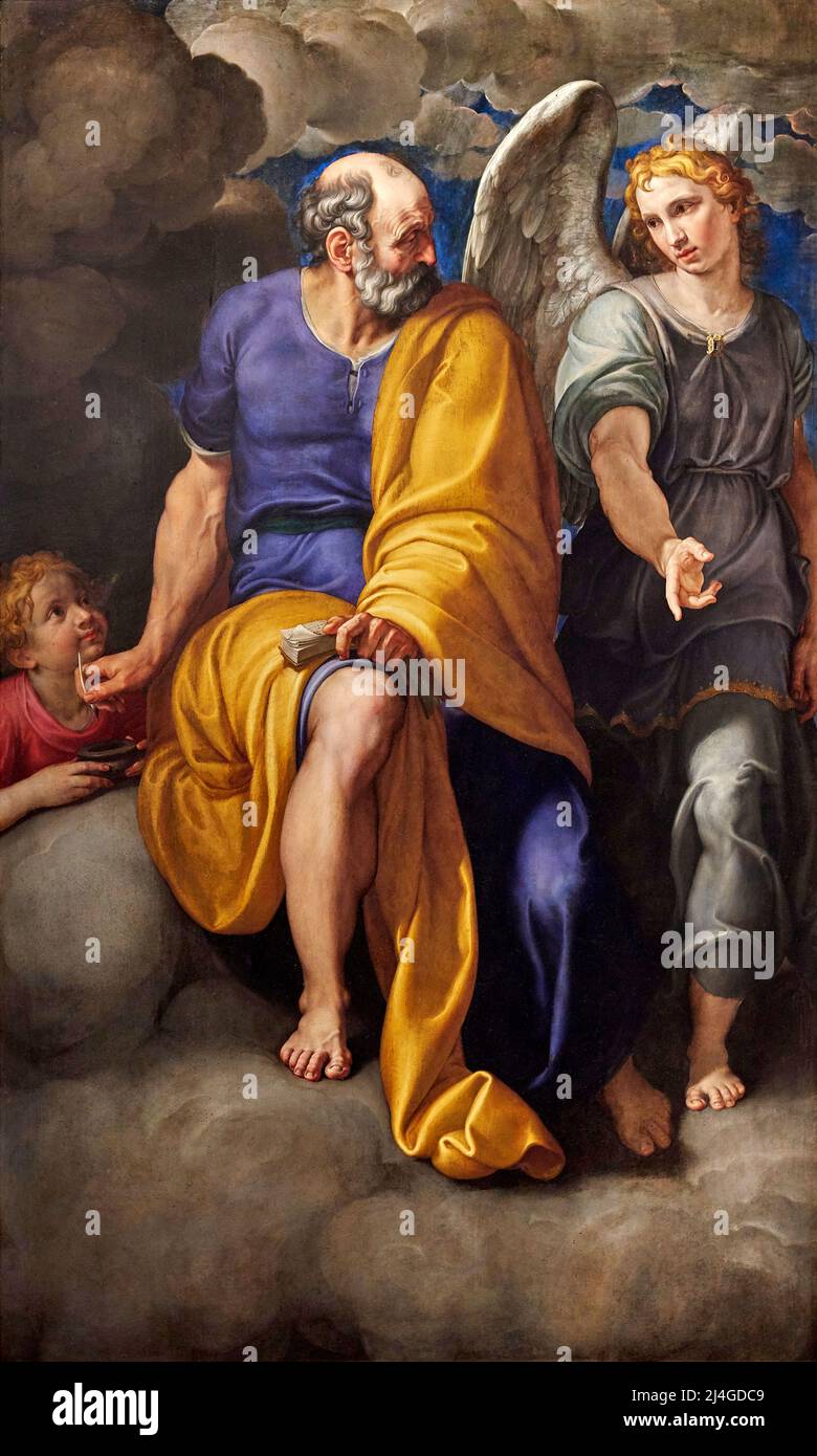 San Matteo e l’ Angelo - olio su tela - Giovanni Ambrogio Figino - 1587 ...