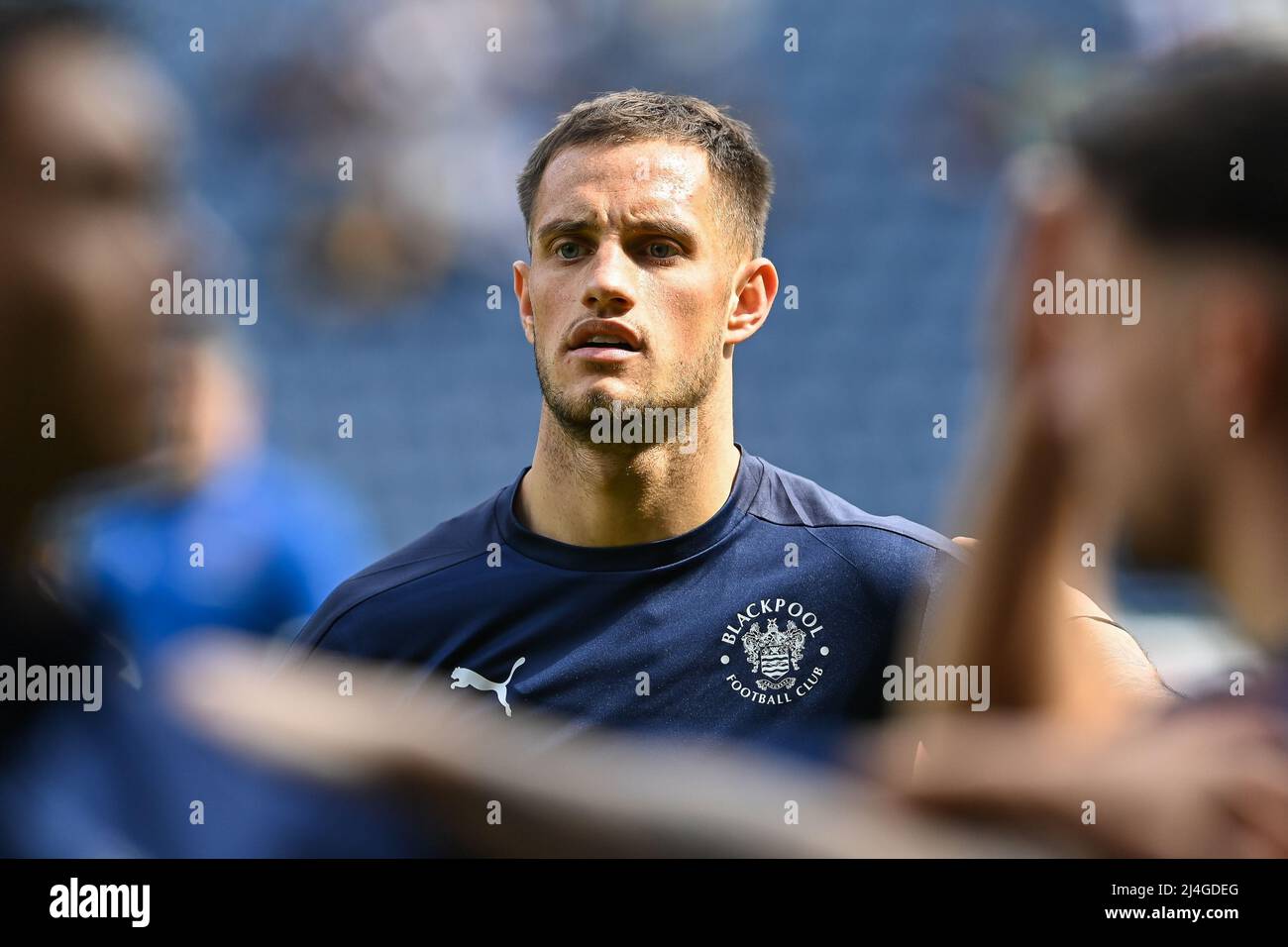 Jerry Yates #9 of Blackpool during the pre-game warmup Stock Photo - Alamy