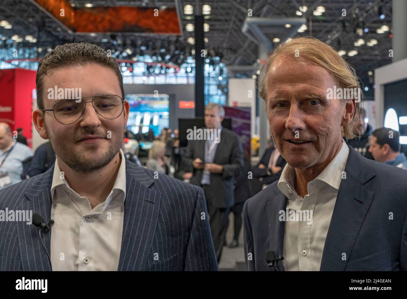Adrian-Filip Butuca and Dierk Schroeder attend the International Auto ...