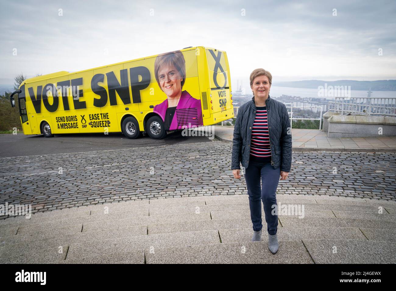 First Minister Nicola Sturgeon at Dundee Law in Dundee at the launch ...