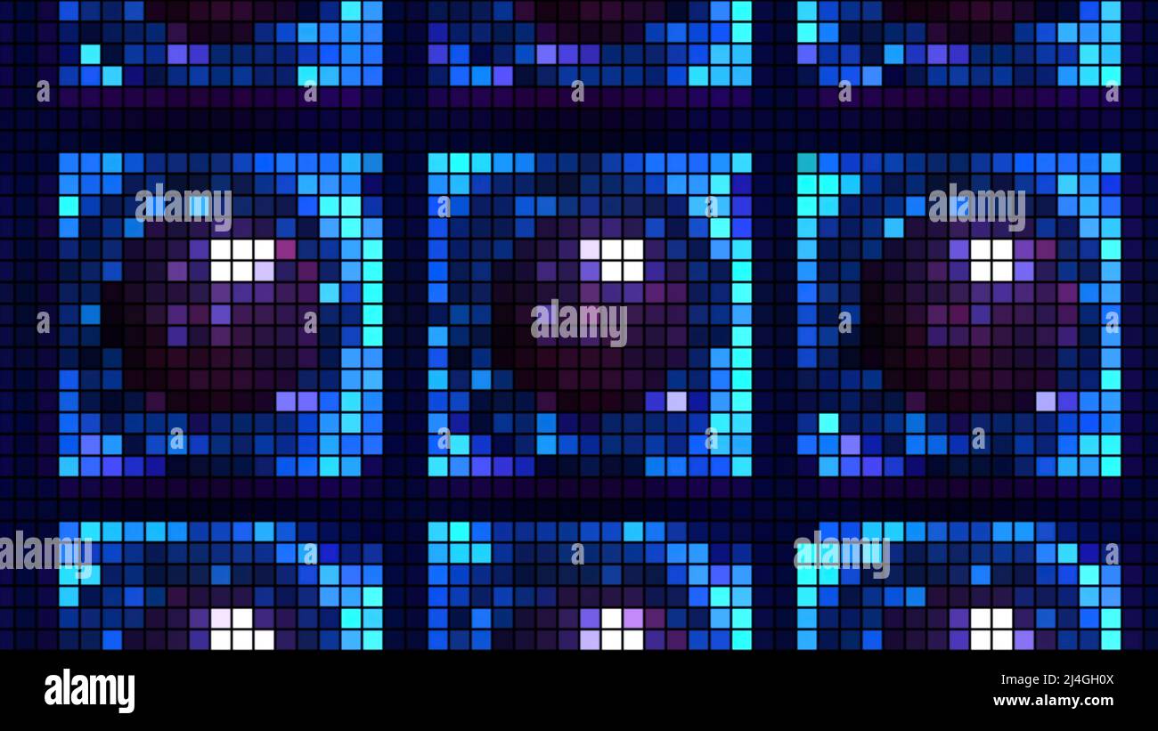 Animation of pixel image in retro style. Motion. Bright animation with ...