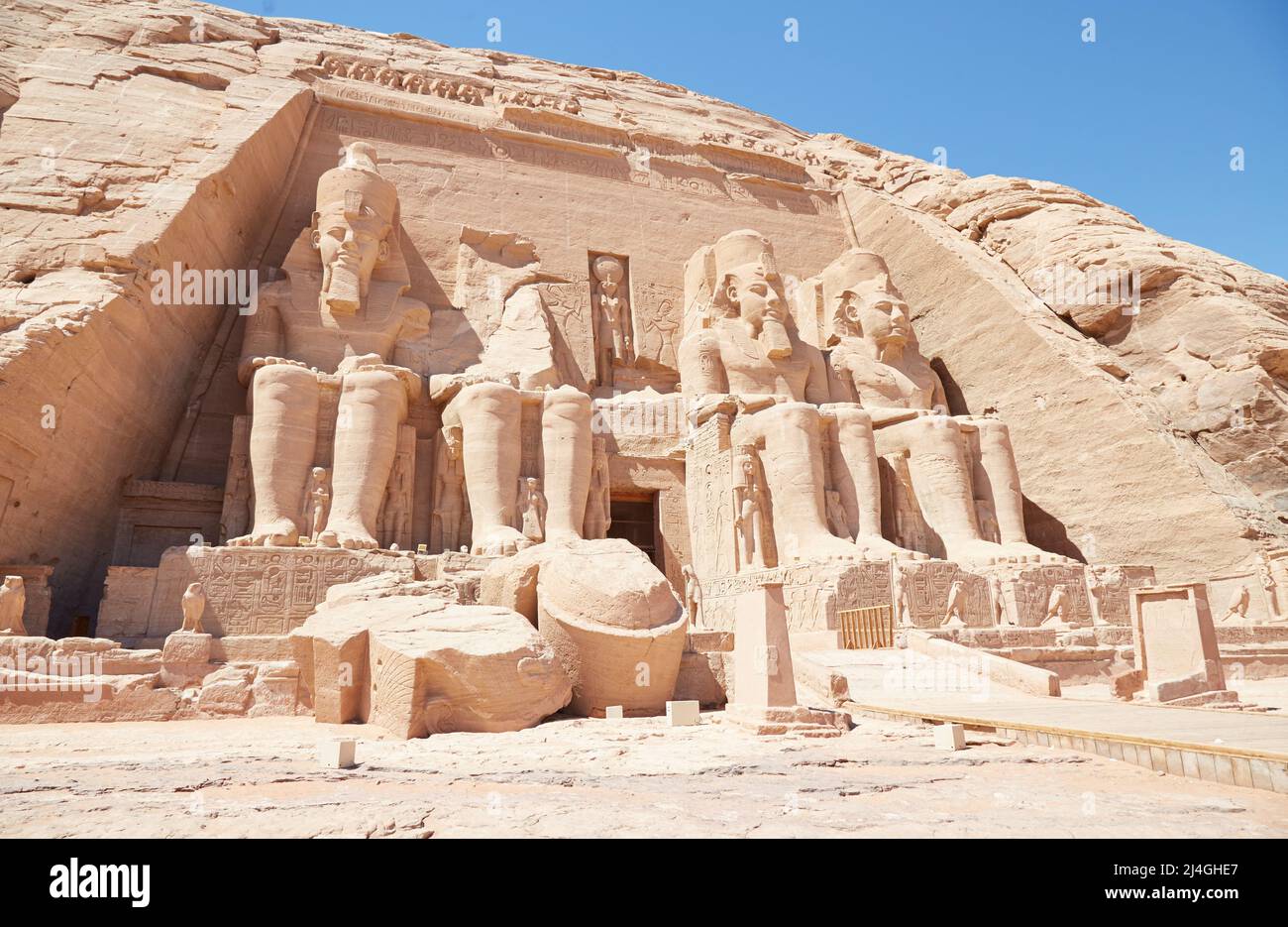 The Colossal Statues of Abu Simbel's Great Temple of Ramesses II Stock ...