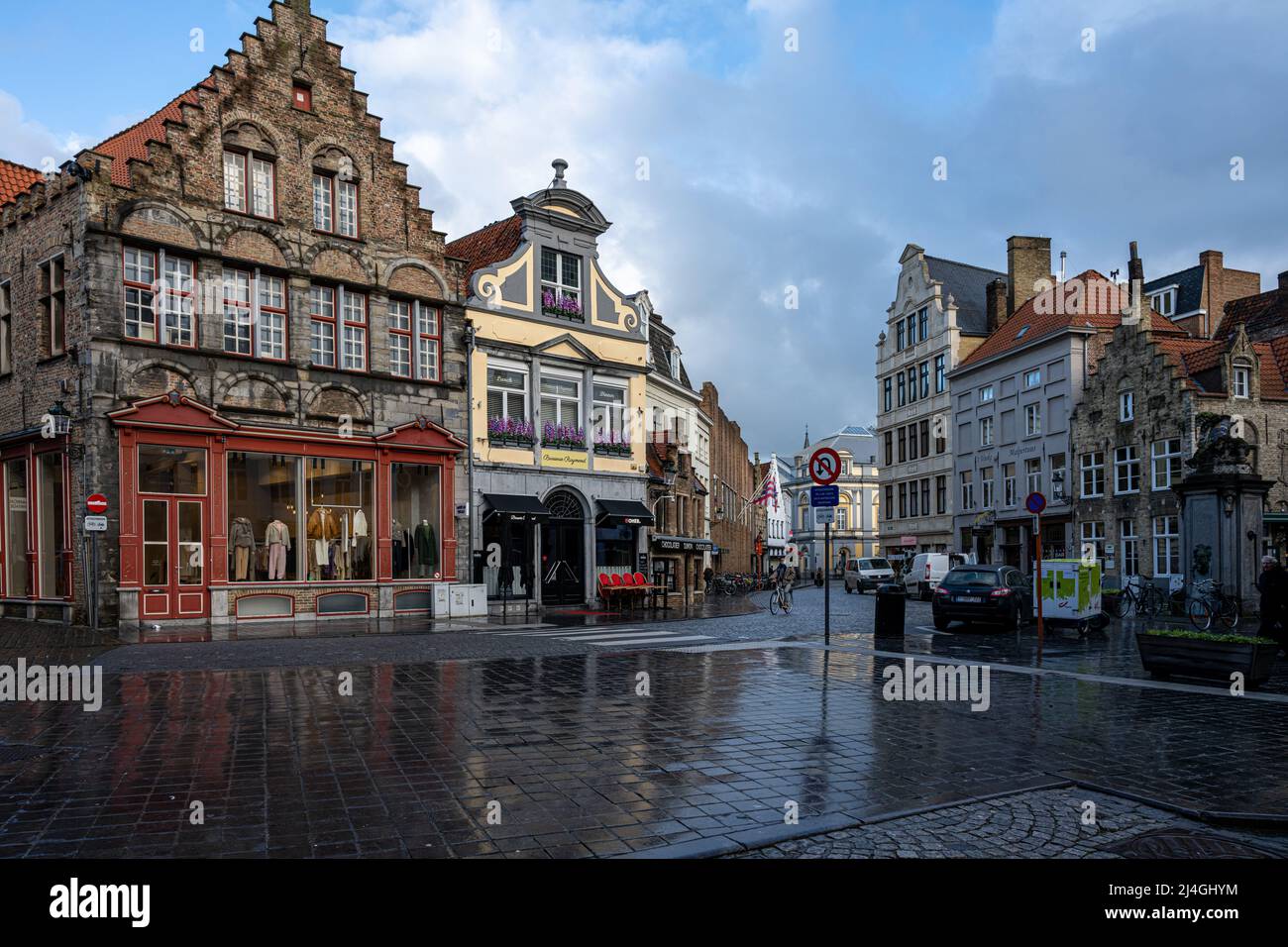 Bruges, Belgium - November 5, 2021: Street view of the old city of ...