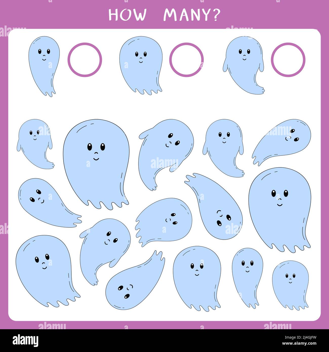 Count how many ghosts and write the result Stock Photo - Alamy