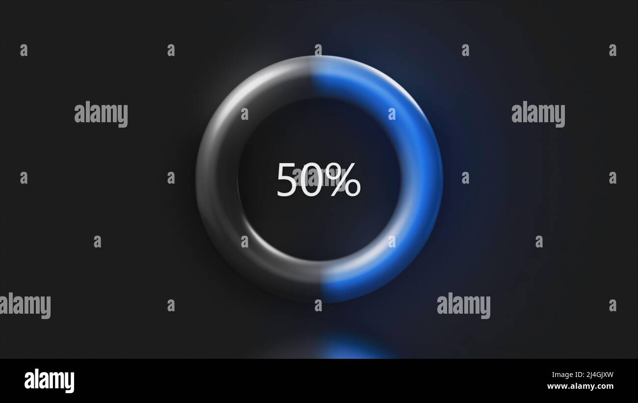 Loading ring with percentages. Motion. Ring with moving colored loading ...
